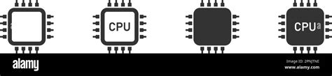 central processing unit isolated icon cpu computer chip symbol logo vector illustration stock