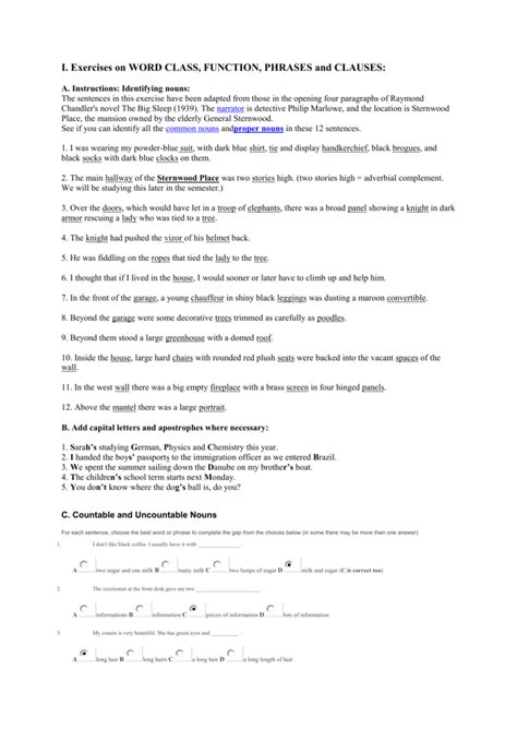 Object Complement Worksheet With Answers Pdf