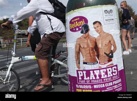 Prague Czech Republic 15th August 2015 Hungarian Gay Porn Actors Kris Evans L And Hoyt