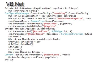 How To Implement Custom Paging In Aspnet Gridview Control ~ Net Yoga