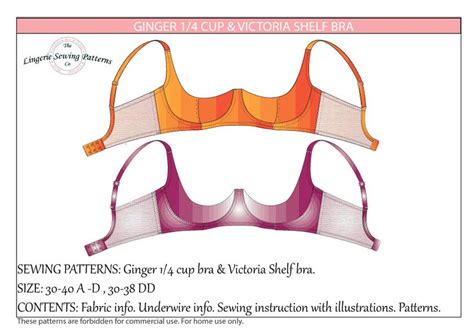 2 Bra Sewing Patterns Pattern Pdf 14 And 12 Cup Bra Etsy