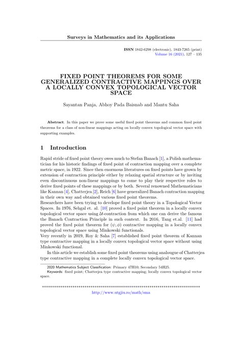 pdf fixed point theorems for some generalized contractive mappings over a locally convex