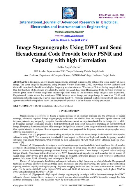 pdf image steganography using dwt and semi hexadecimal code provide better psnr and capacity
