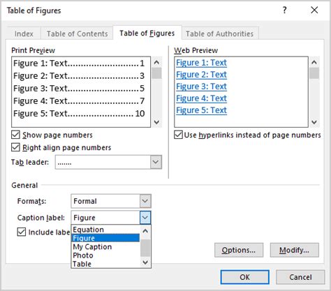 How To Make Figure Captions And A Table Of Figures In Microsoft Word