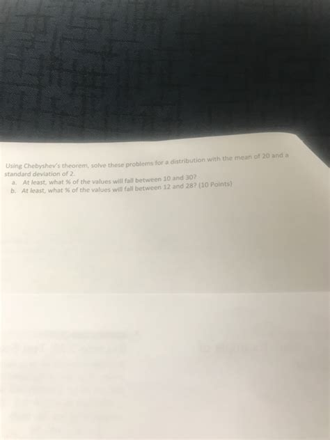 solved using chebyshev s theorem solve these problems for a