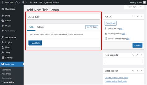 Creating And Configuring Custom Fields Meta Box Documentation