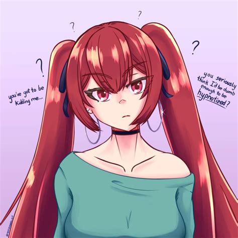Hypnohub Bangs Breasts Choker Clothed Collarbone Confused Denial Dialogue Earrings Eyebrows