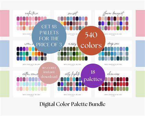 Procreate Color Palette BUNDLE PNG For Color Picking 18 Palettes 540