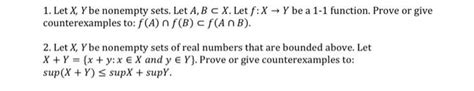 solved 1 let x y be nonempty sets let a b c x let f x