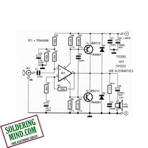 Simple Tda2030 Amplifier Circuit