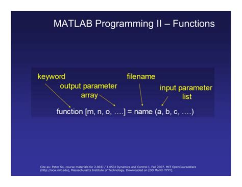 matlab programming ii functions