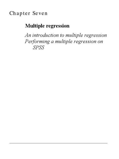 chapter 7 multiple regression pdf regression analysis analysis of variance