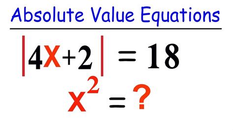 how to solve absolute value equation youtube