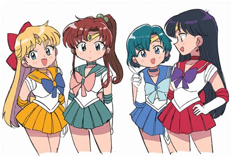 Mizuno Ami Aino Minako Hino Rei Kino Makoto Sailor Mercury And 3 More Bishoujo Senshi
