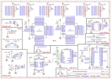 nixie clock arduino 6xin 14 easyeda open source hardw
