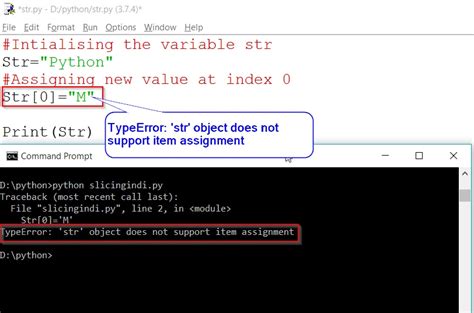 typeerror str object does not support item assignment