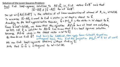 linear algebra least squares problem youtube