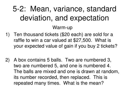 ppt 5 2 mean variance standard deviation and expectation powerpoint presentation id 4264834