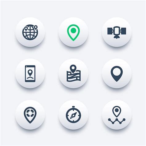 Premium Vector Navigation Icons Set Location Marks Map Pointers