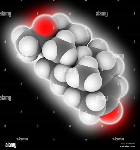 Progesterone Molecular Model Of The Steroid Hormone Progesterone C21h30o2 Involved In The