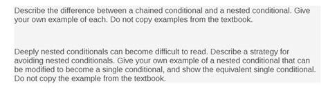 need another example of a chained conditional and nested course hero