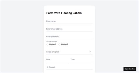 Floating Form Labels Codesandbox