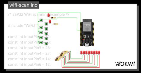 10Led Button Pulldown Ino Copy Wokwi ESP32 STM32 Arduino Simulator