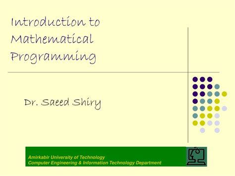 ppt introduction to mathematical programming powerpoint presentation id 170789