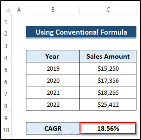 How To Calculate 3 Year CAGR With Formula In Excel 7 Ways