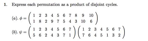 solved express each permutation as a product of disjoint