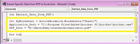 how to convert pdf to excel with vba
