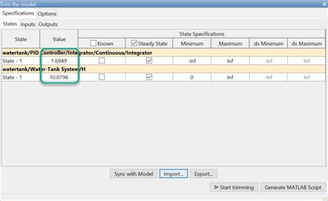 initialize steady state operating point search using simulation snapshot matlab and simulink