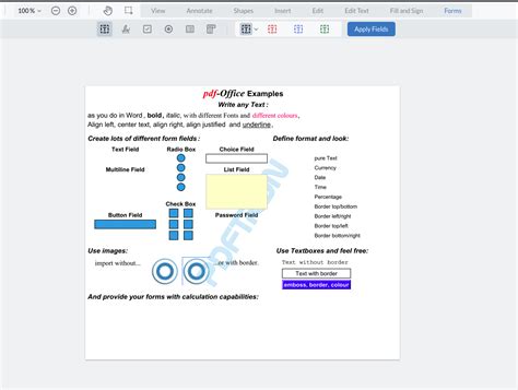 build form fields using javascript apryse documentation