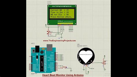 heart beat monitor using arduino in proteus youtube
