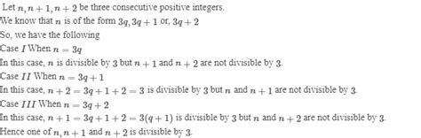 prove that one of every three consecutive positive integer is divisible by 3