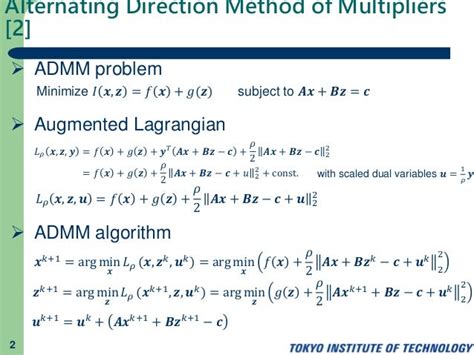 admm algorithm in proximal