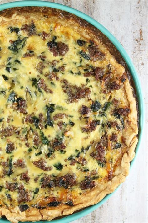 Sausage Spinach Quiche Video Miss In The Kitchen
