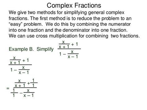 16 the multiplier method for simplifying complex fractions
