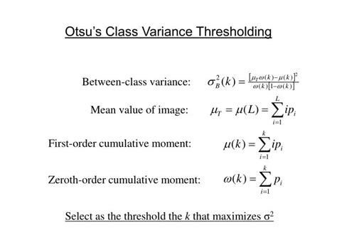 ppt otsu s class variance thresholding powerpoint presentation free download id 4623386