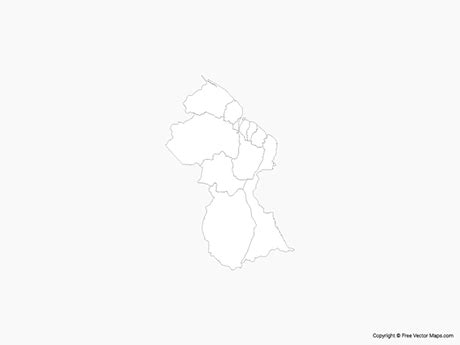 Printable Maps Of Guyana Free Vector Maps