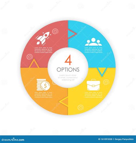Vector Circle Chart Infographic Template With Arrow For Cycle Diagram