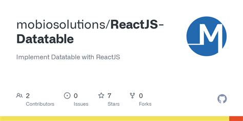 GitHub Mobiosolutions ReactJS Datatable Implement Datatable With ReactJS