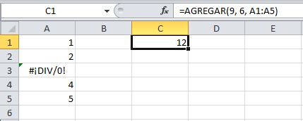 La función AGREGAR en Excel Excel Total