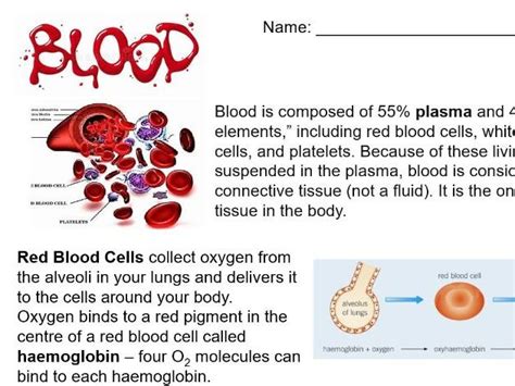 The Structure And Functions Of Blood Teaching Resources
