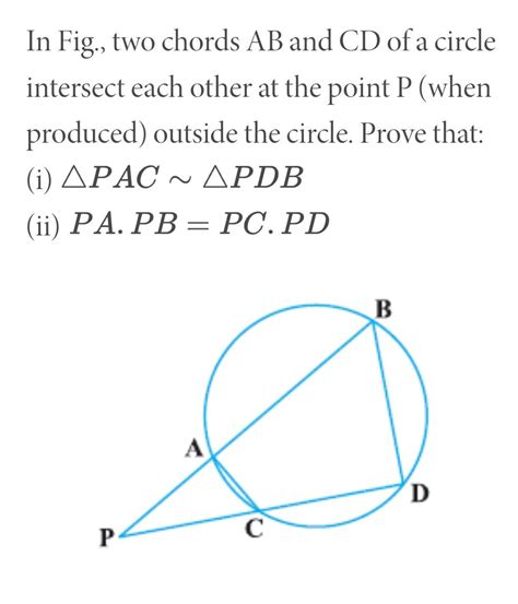 In Fig Two Chords AB And CD Of A Circle Intersect Each Other At The