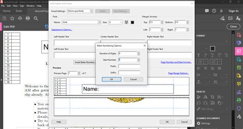how to add and remove bates numbering on a pdf