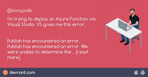 Vs I M Trying To Deploy An Azure Function Via Visual Studio VS Gives