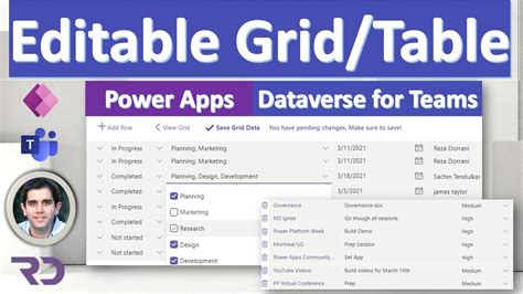 power apps editable table using gallery in dataverse for teams youtube