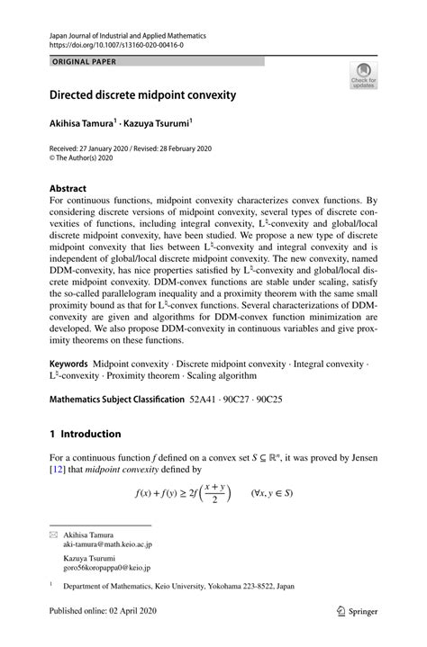 pdf directed discrete midpoint convexity