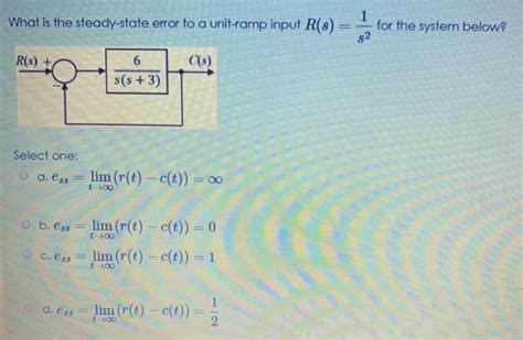 solved 1 what is the steady state error to a unit ramp input